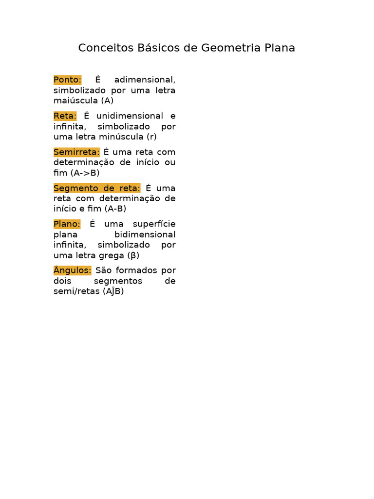 Conceitos Básicos de Geometria Plana | PDF