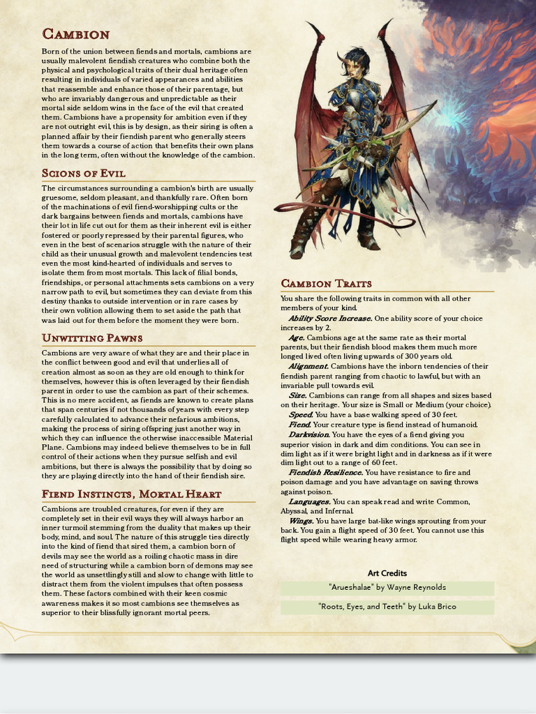 Cambion: Fiendish Traits & Lore | PDF | Demons