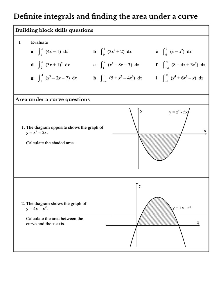 Definite Integrals and Finding The Area Under A Curve | PDF | Computers | Technology & Engineering