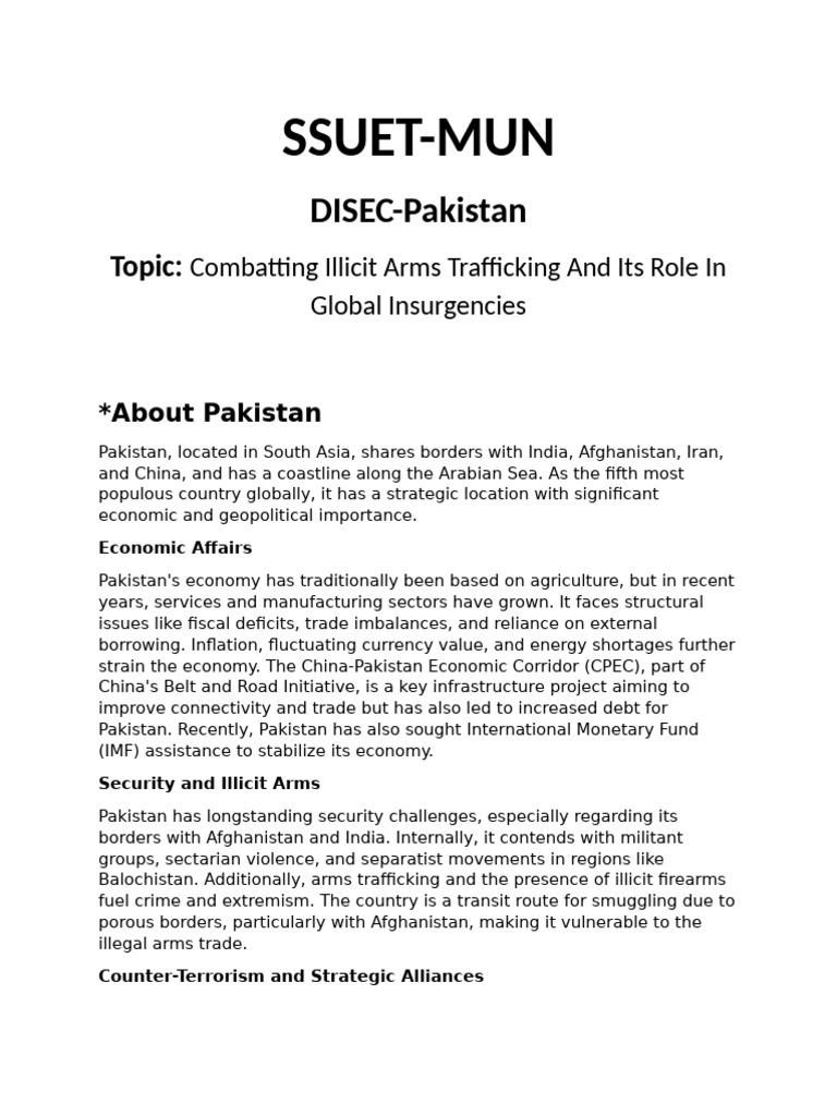 SSUET-MUN-DISEC-PAK | PDF | Pakistan | International Monetary Fund