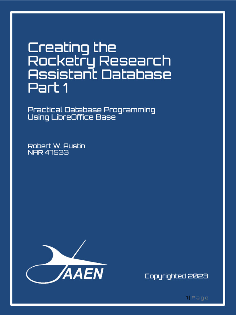 Creating The Rocketry Research Assistant Database: Practical Database ...