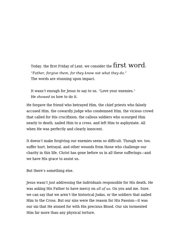 The Seven Last Words of Christ-Part I | PDF | Jesus | Religious Belief ...
