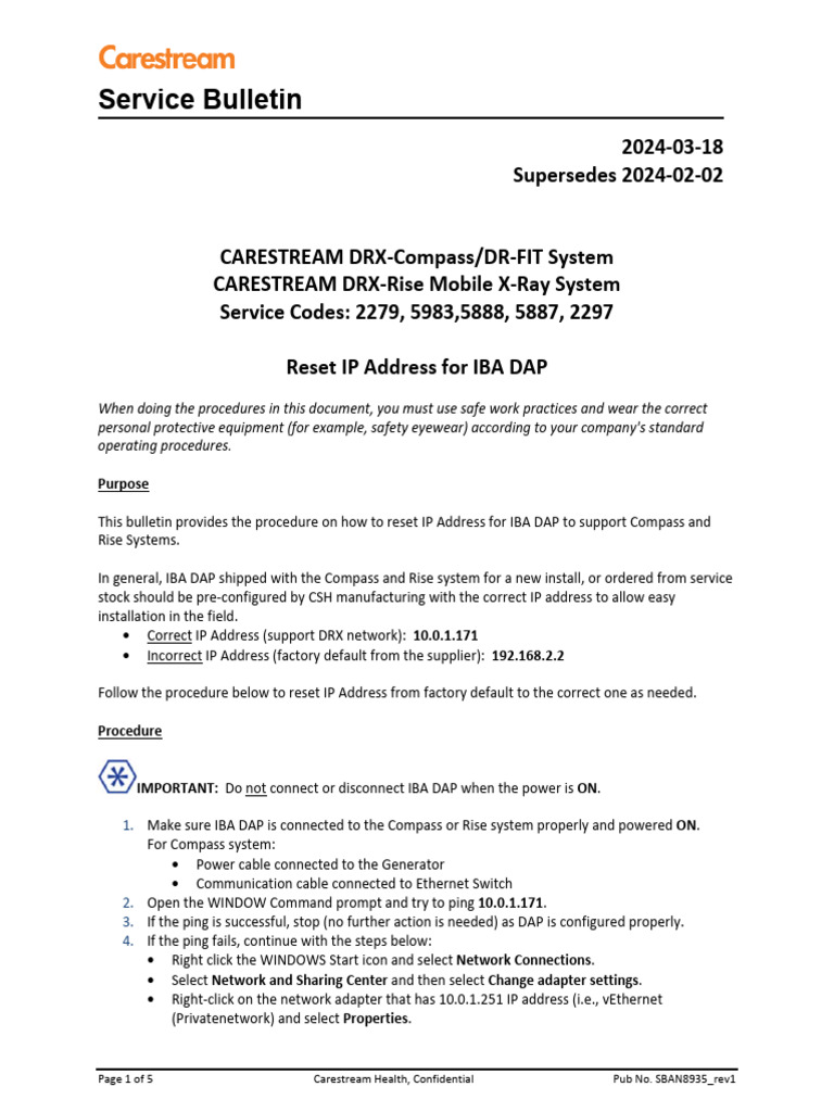 Resetting IP for IBA DAP Systems | PDF | Ip Address | Computer Engineering