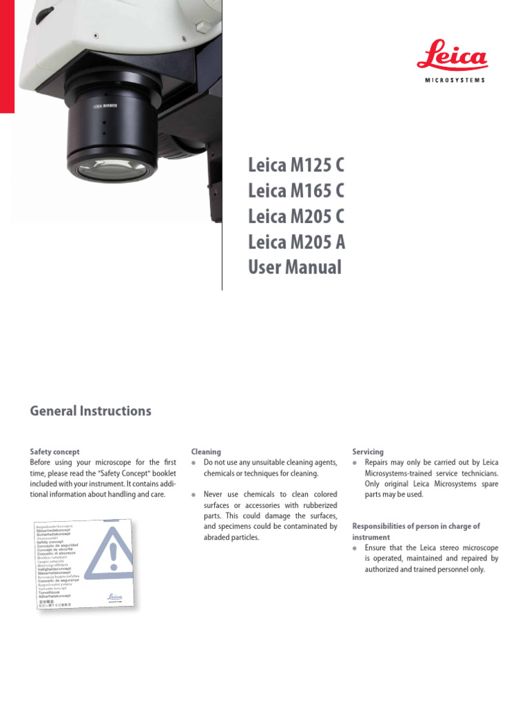 Leica M125C-M205A UserManual EN | PDF | Screw | Electrical Connector