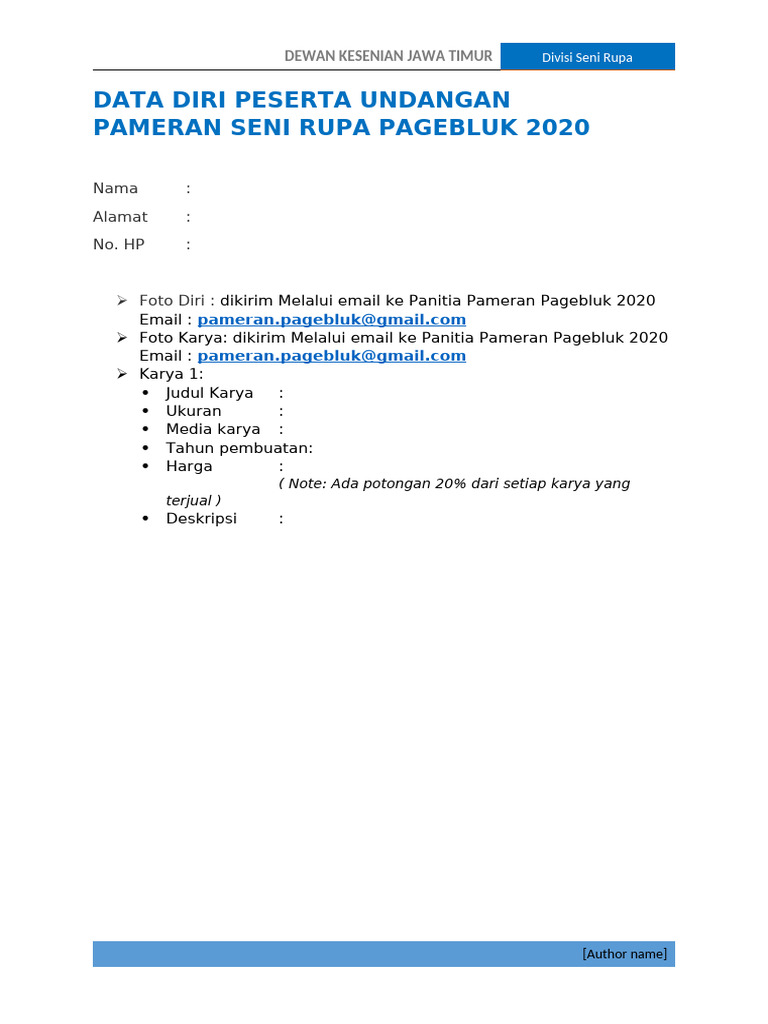 FORM - DATA DIRI at UNDANGAN | PDF | Seni