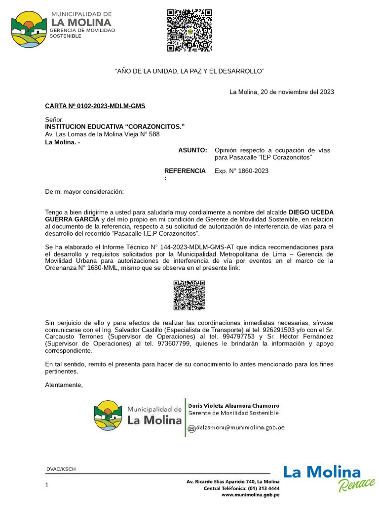 Carta #0102-2023-MDLM-GMS | PDF