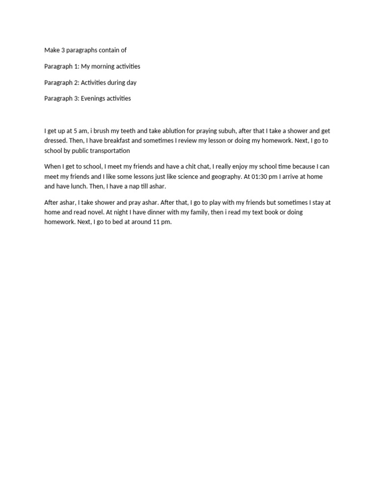 Daily Routines Text A2 | PDF