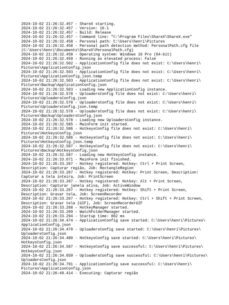 ShareX-Log-2024-10 | PDF | Keyboard Shortcut | Command Line Interface