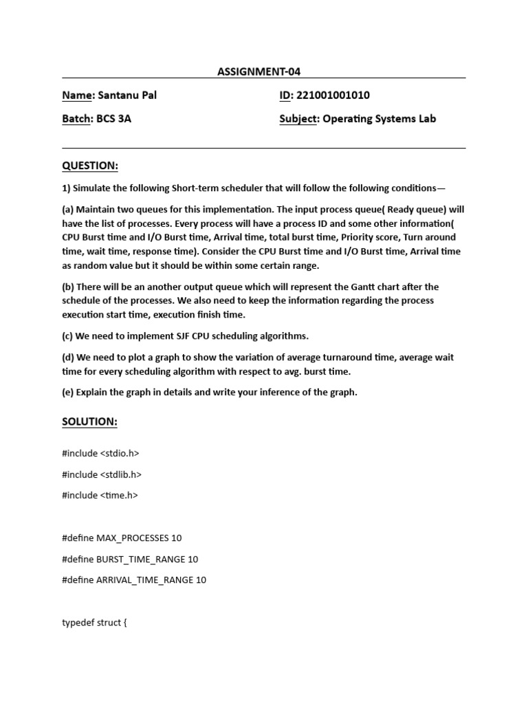Assignment 4 | PDF | Scheduling (Computing) | Software Engineering