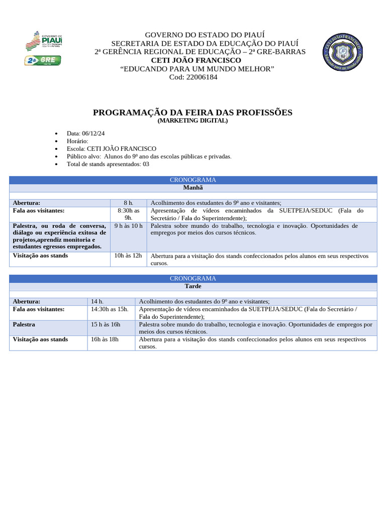 Feira Das Profissões | PDF | Economias