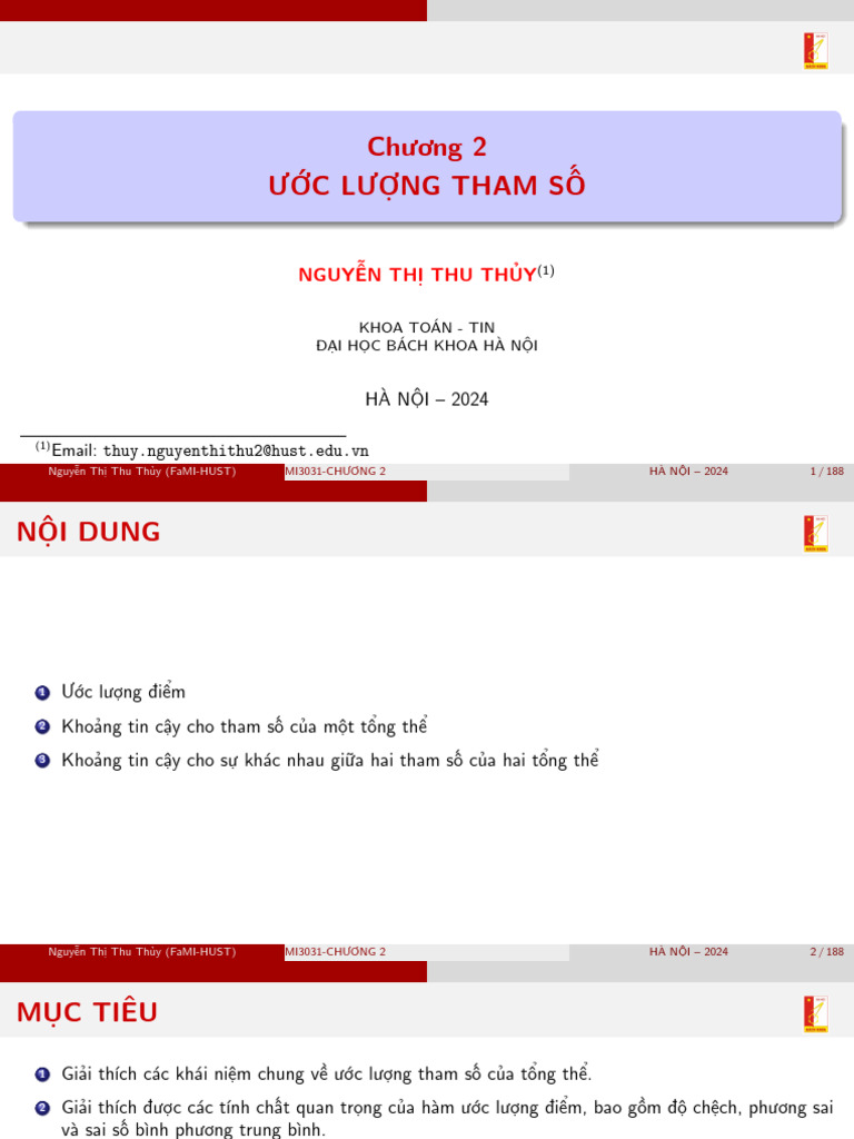 MI3031-Chap2-2.1-Ước lượng điểm | PDF