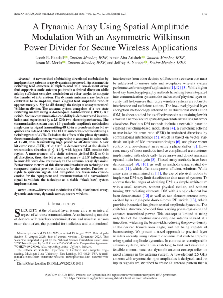 A Dynamic Array Using Spatial Amplitude Modulation With An Asymmetric ...