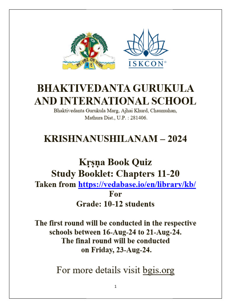 Microsoft Word - Grade 10-12 KBQ | PDF | Cattle | Krishna