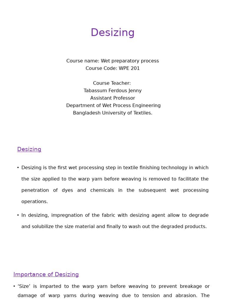 Desizing | PDF | Textiles | Enzyme