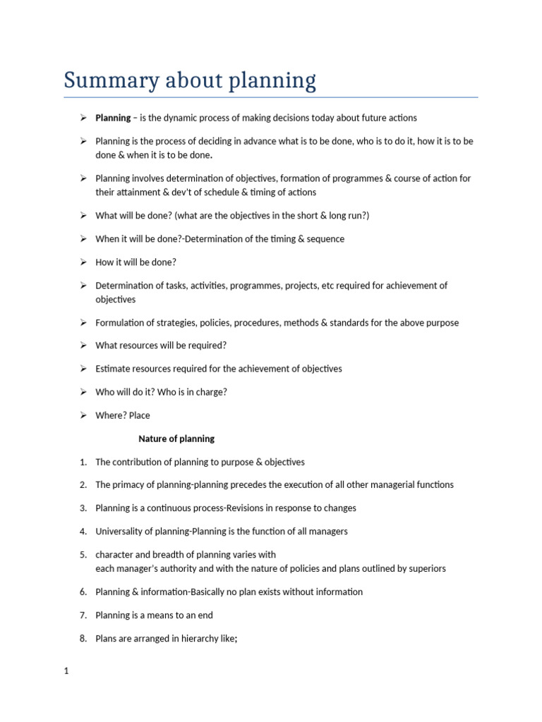 The Planning Function | PDF | Policy | Decision Making