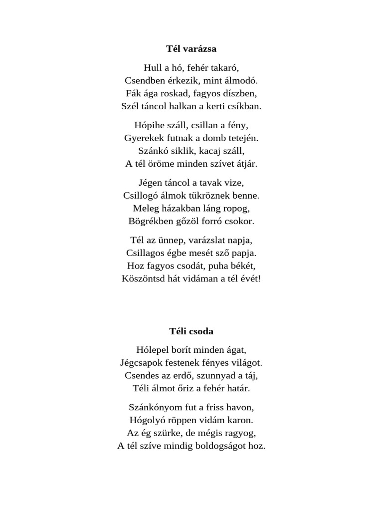 Téli Versek | PDF