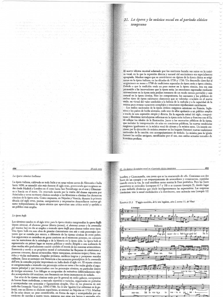 Ópera y música vocal en el Clasicismo | PDF | Ópera | Aria