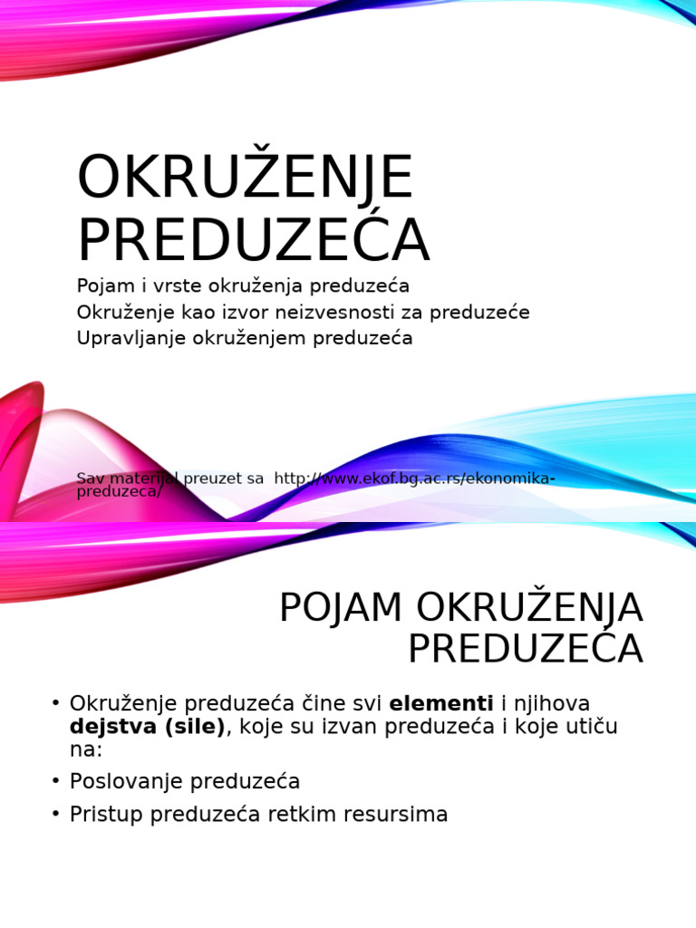 Okruzenje Preduzeca | PDF