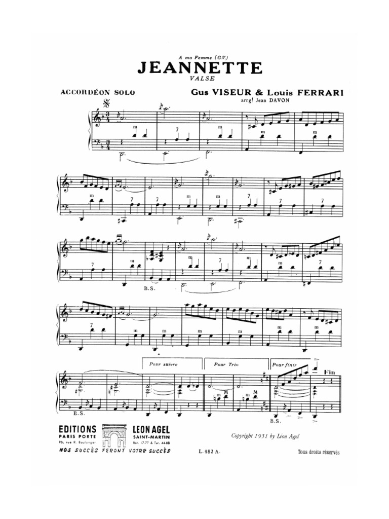 Jeanette (Valse) - Viseur-Ferrari | PDF