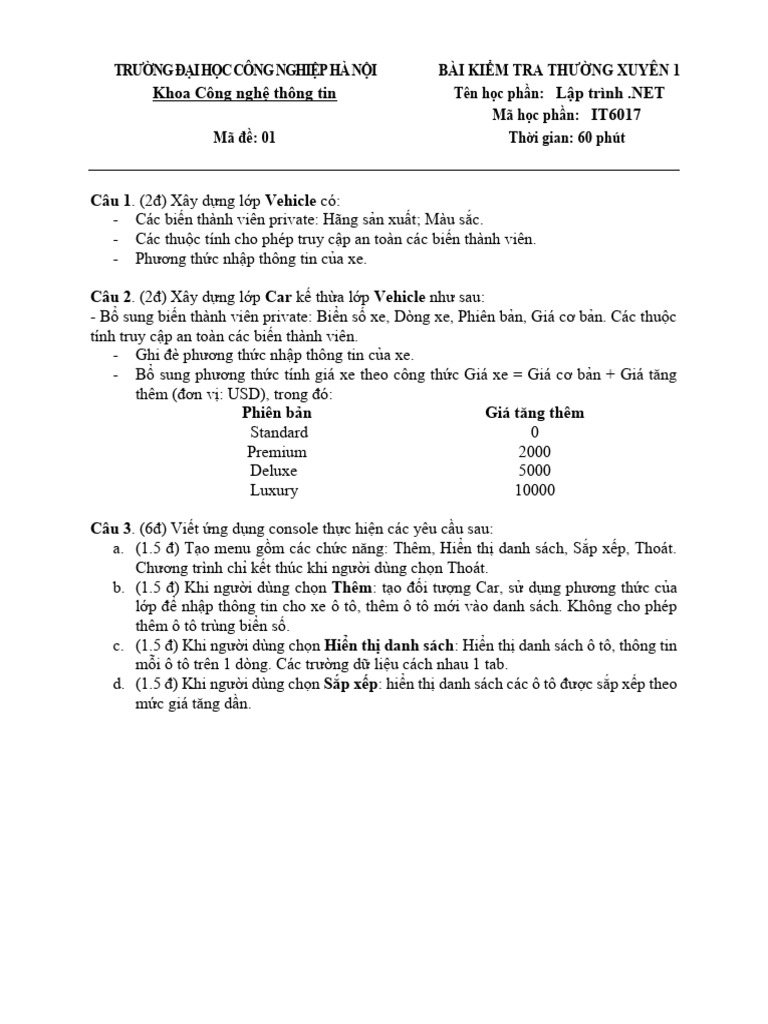 Đề kiểm tra TX1 | PDF