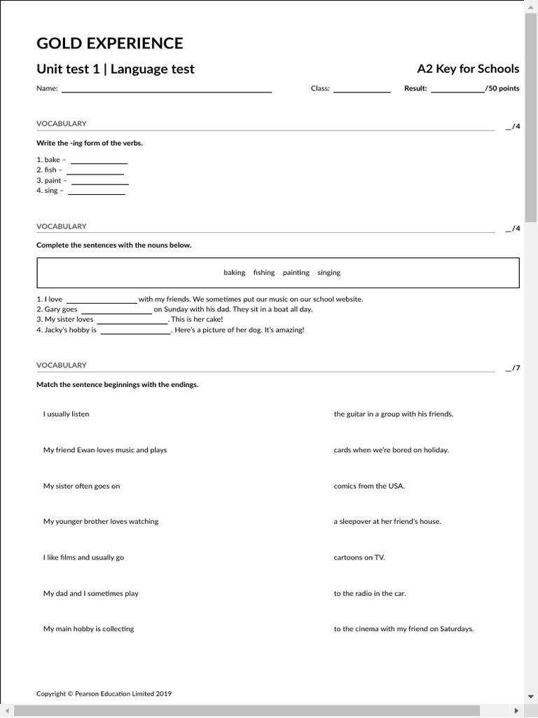A2 Language Test | PDF