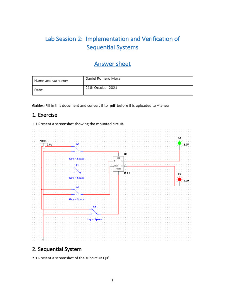 Sequential Systems Lab Guide | PDF | Computers