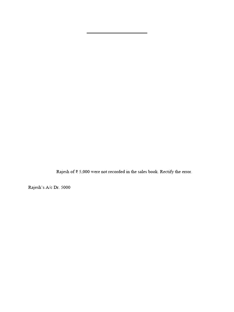 Unit 2C - II Rectification of Errors | PDF | Debits And Credits ...