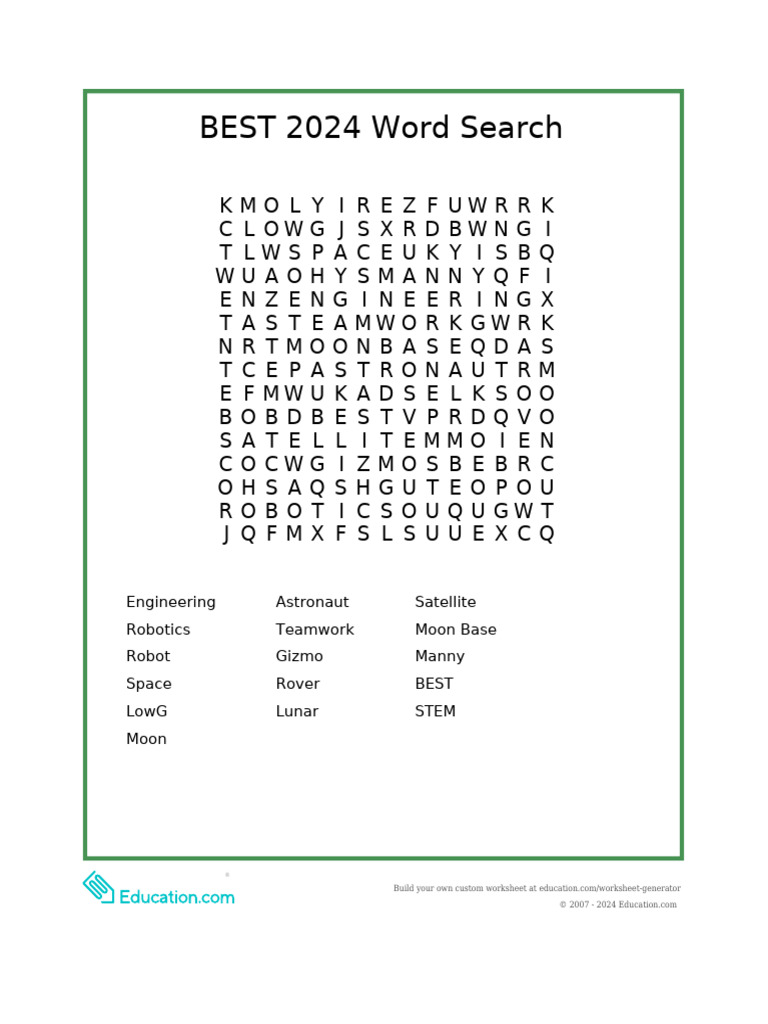 BEST 2024 Word Search | PDF