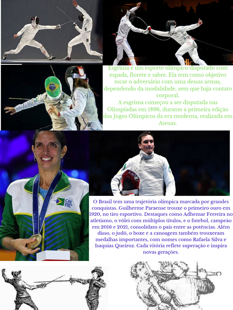Esgrima É Um Esporte Olímpico Disputado Com Espada, Florete e Sabre ...