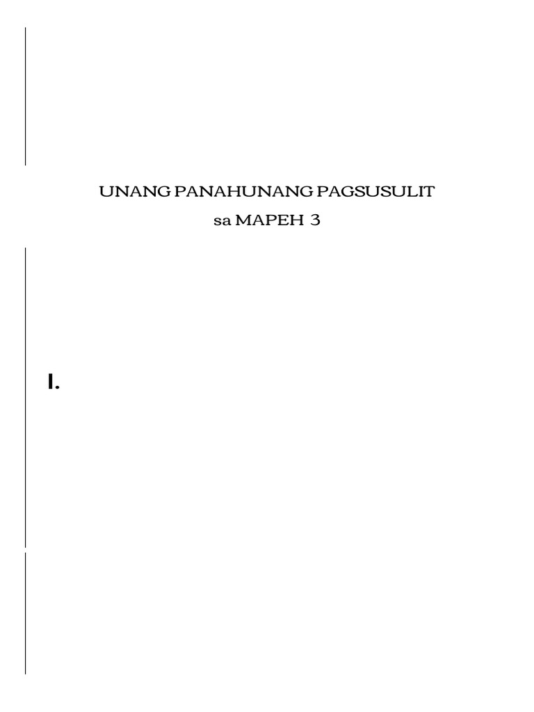 1ST PE MAPEH - Tag | PDF