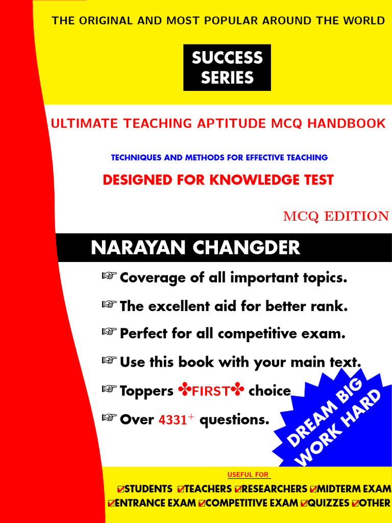 Ultimate Teaching Aptitude MCQ Handbook - Techniques and Methods For Effective Teaching | PDF ...