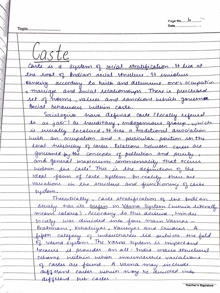 Sociology Caste Assignment | PDF