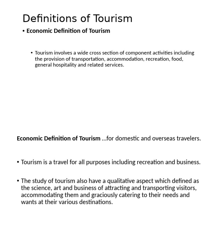 Definitions of Tourism | PDF