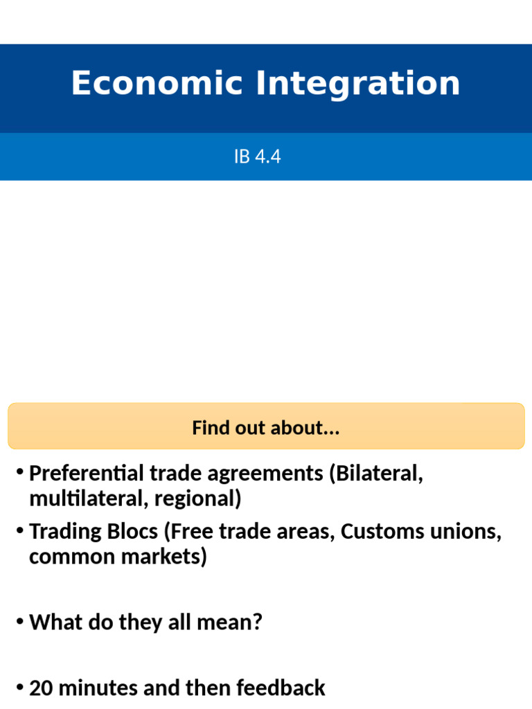 4.4 Economic Integration | PDF | Euro | Eurozone