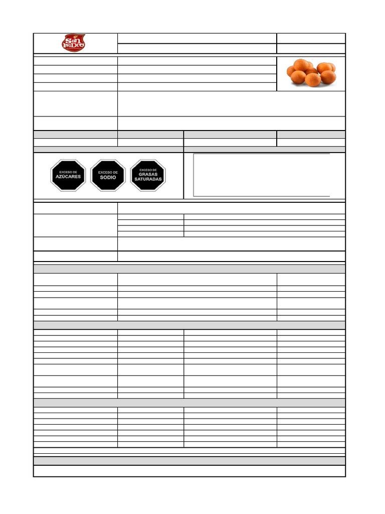 FT039 - Buñuelo | PDF | Panes | Etiqueta de información nutricional