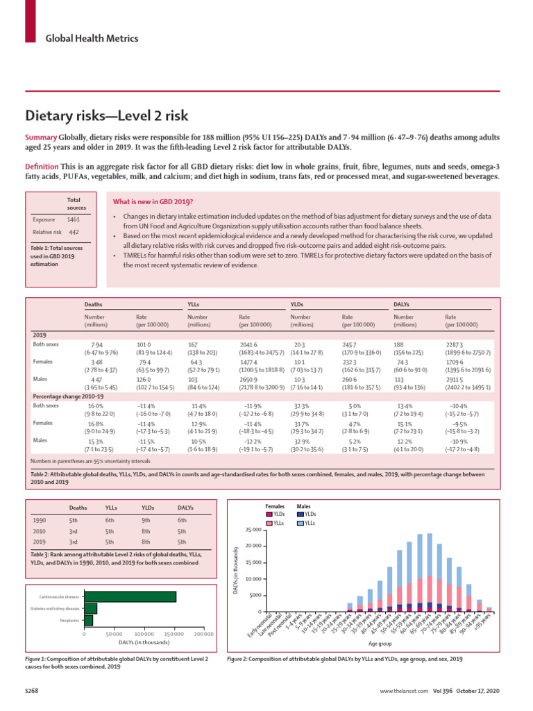 Dietary Risks 2 | PDF | Risk | Foods