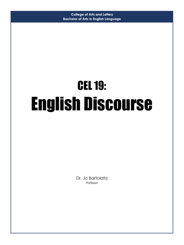 English Discourse Notes | PDF | Discourse | Grammatical Gender