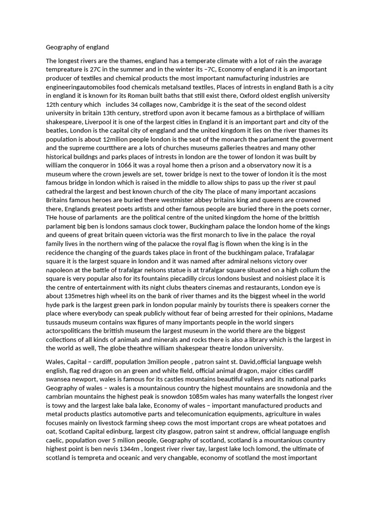 Geography of England | PDF | England | London