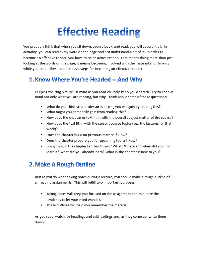 Effective Reading Strategies | PDF | Thought | Cognition