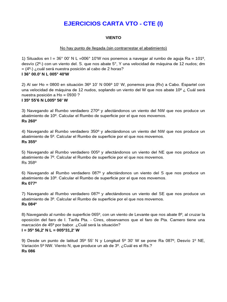 Ejercicios Carta Vto - Cte | PDF | Navegación