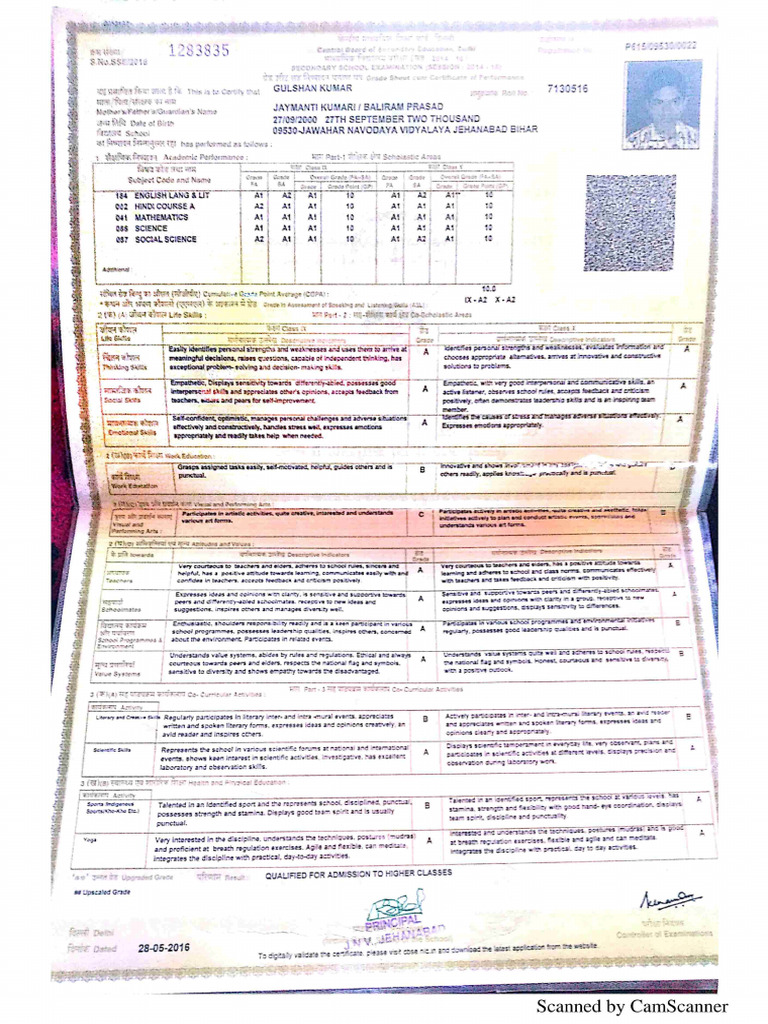 GK Matric Marksheet Under 500kb | PDF