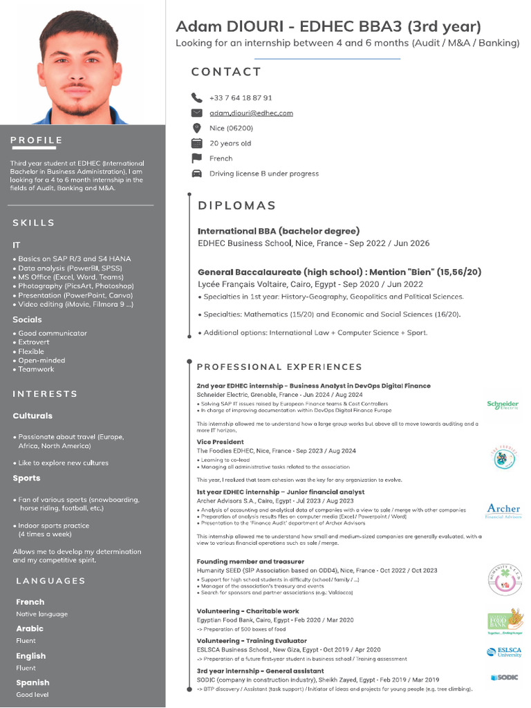 CV - ADAM DIOURI (En Format Compressé) | PDF