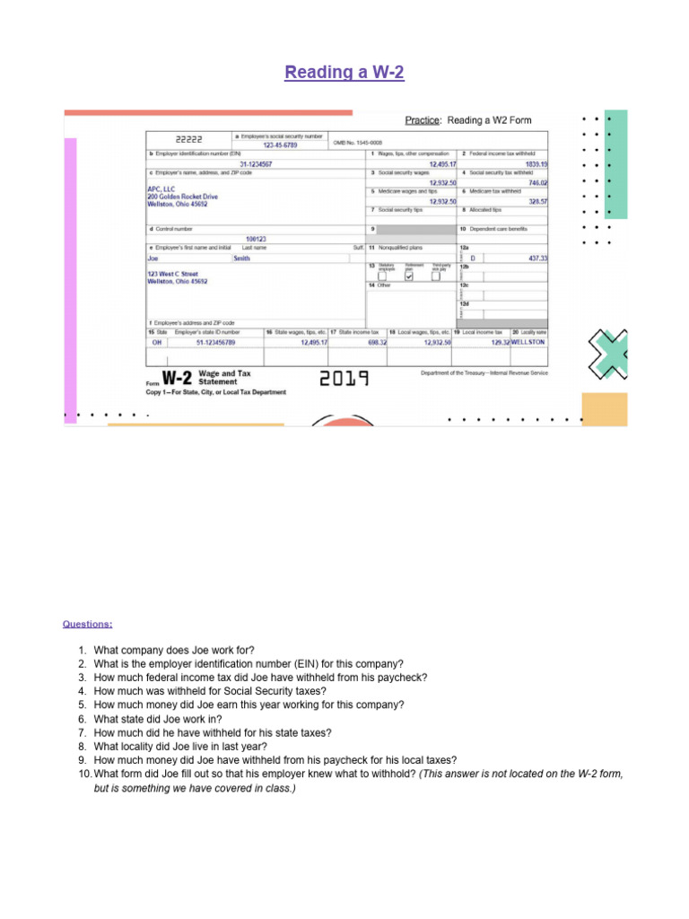 Assignment Reading A W-2 1 | PDF