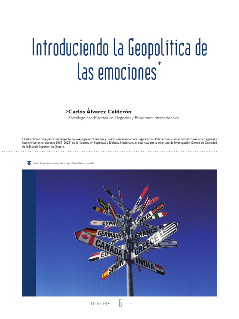 Introduciendo La Geopolitica de Las Emoc | PDF | Las emociones | Toma ...