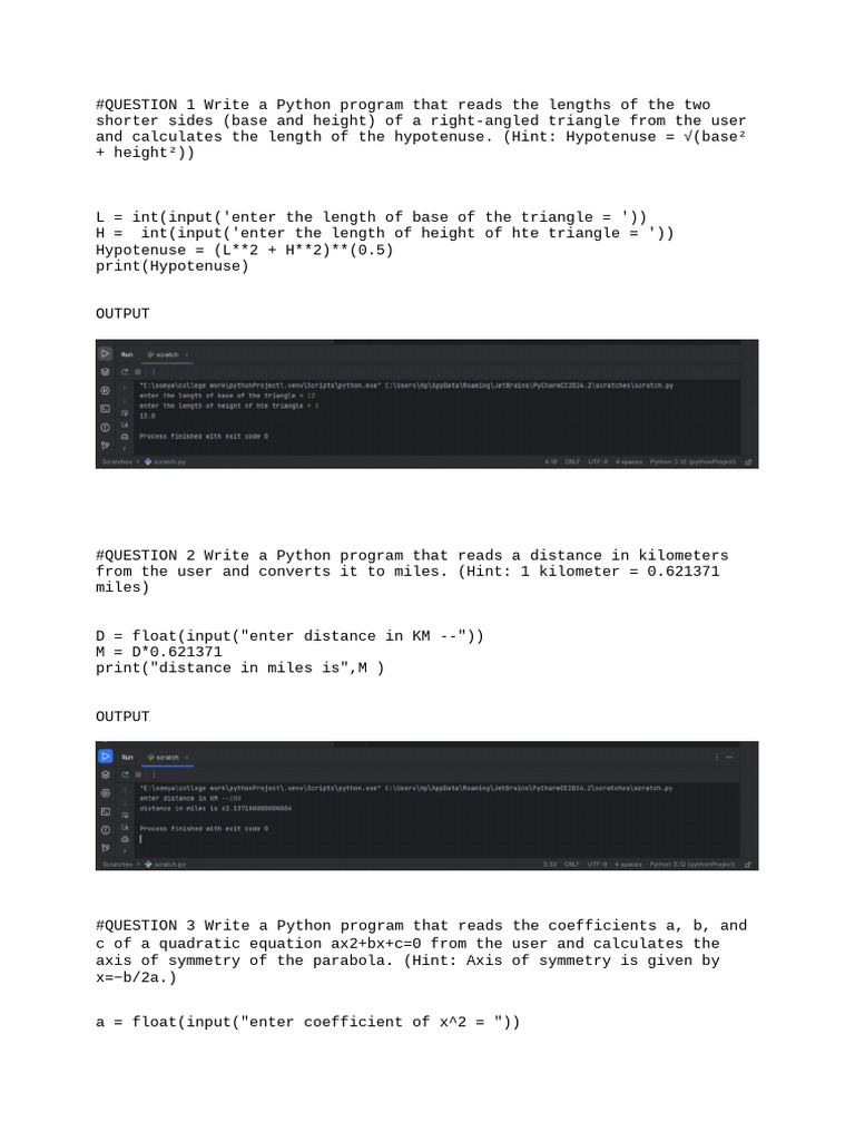 Python Assgn 1 | PDF