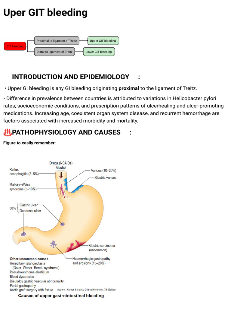 Upper GI Bleeding: Causes and Diagnosis | PDF | Digestive Diseases ...