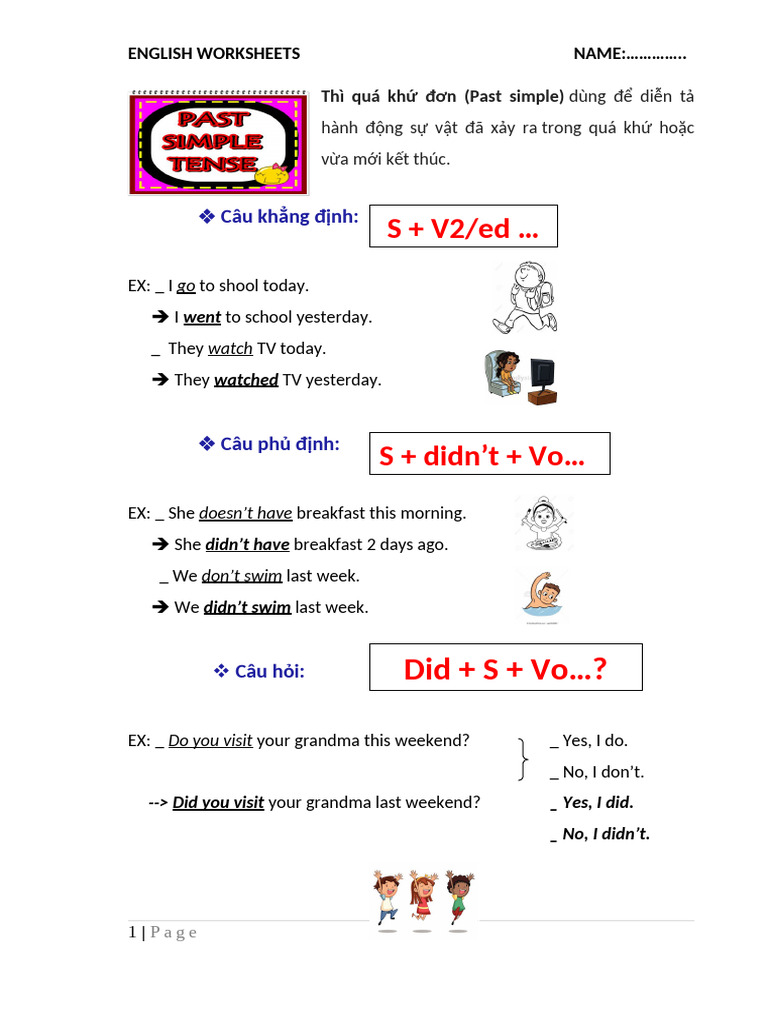 Grade 3 - The Past Simple Tense | PDF | Grammar | Semantic Units