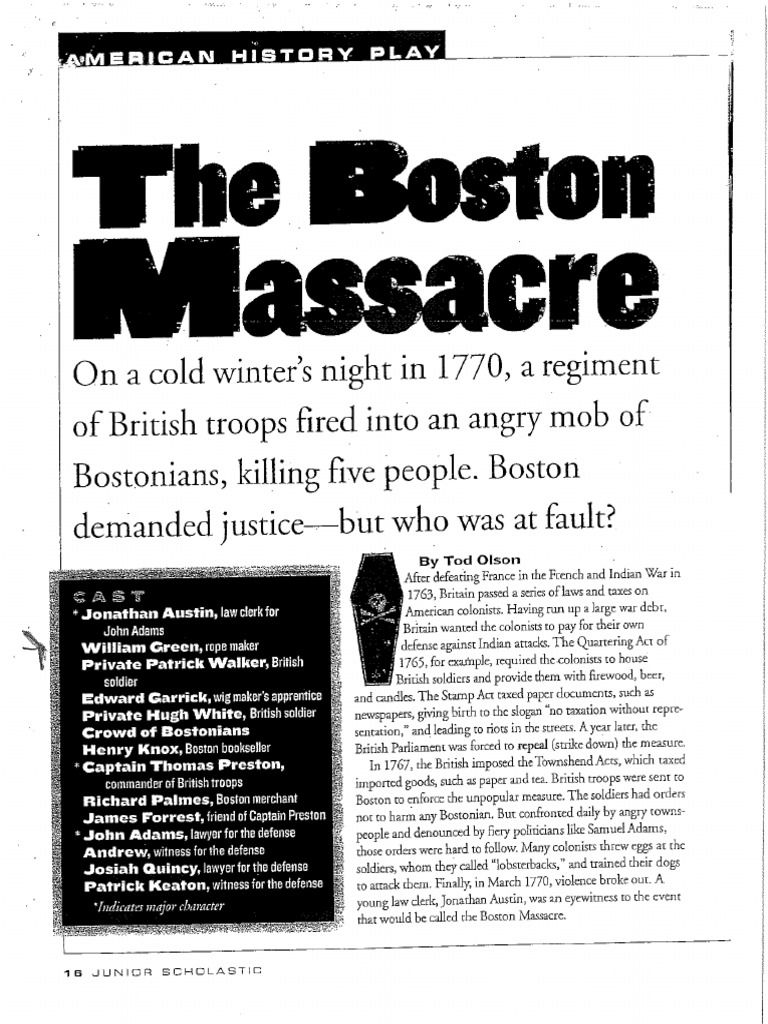 Boston Massacre Play | PDF