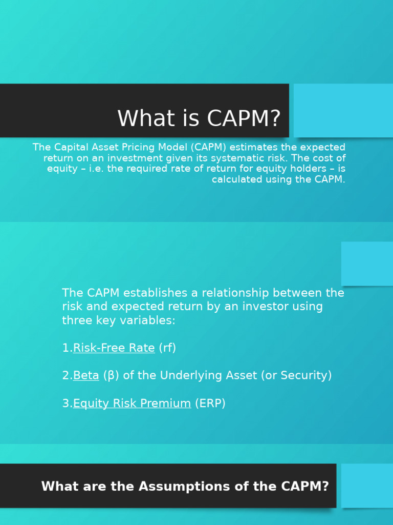 CAPM | PDF | Capital Asset Pricing Model | Modern Portfolio Theory
