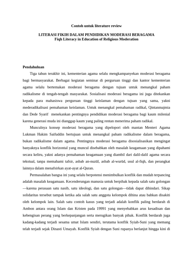 Contoh Untuk Literature Review | PDF